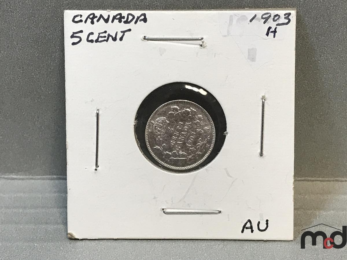1903H Canada Silver 5 Cent Coin